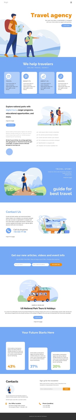Travel Blog - One Page Template by Nicepage