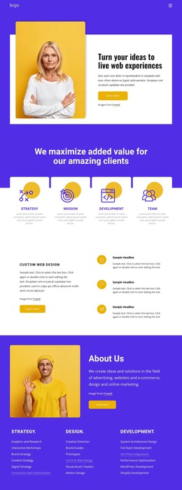 SEO and web development - One Page Template by Nicepage