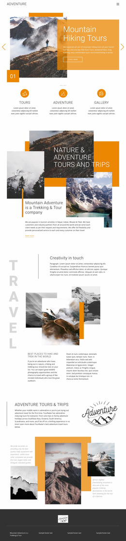 Adventure tours and travel - Website Mockup by Nicepage