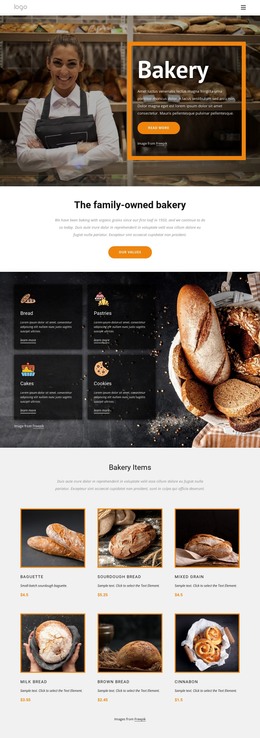 The family-owned bakery - HTML Template by Nicepage