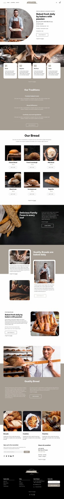 Traditional bakery Homepage Design