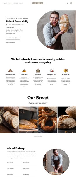Breads bakery NYC - Website Template by Nicepage
