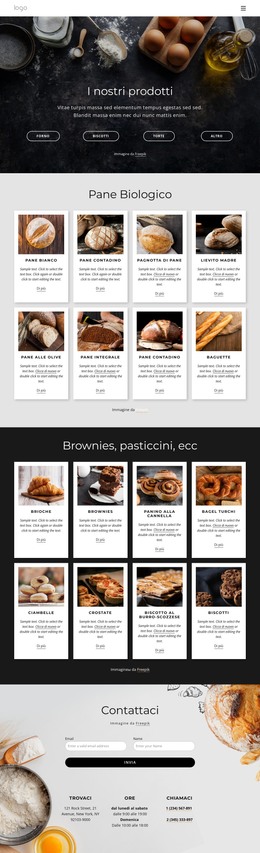 Menù pane biologico - Modello HTML di Nicepage