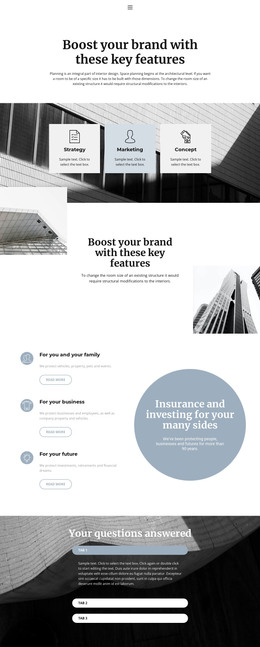 Organization of large business One Page Template