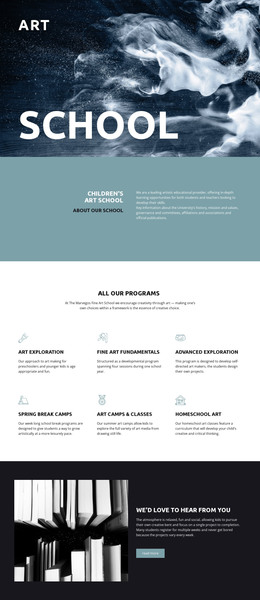 School of artistic education - Html Code Example by Nicepage