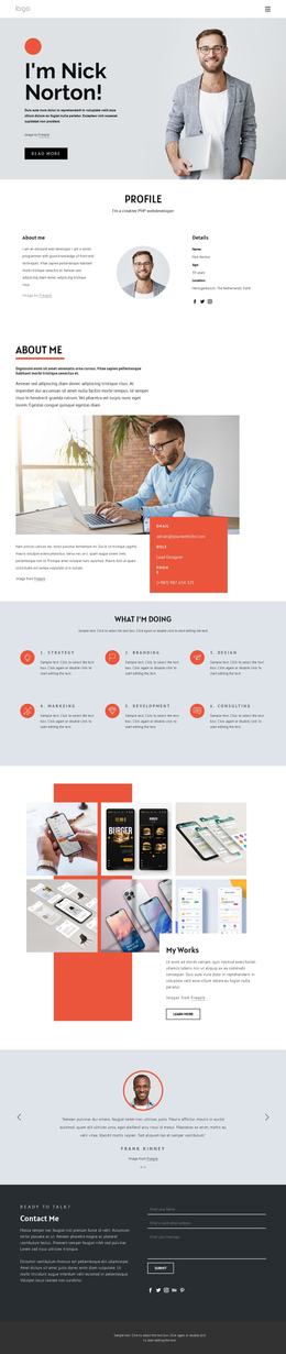 Profiles One Page Templates | Nicepage
