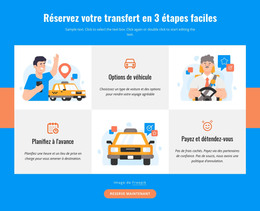 Réservez votre transfert en 3 étapes - Modèle HTML par Nicepage