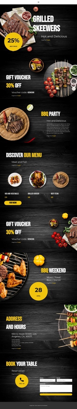 870 Food & Restaurant Homepage Designs