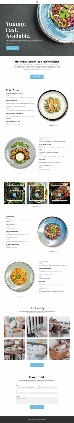 Restaurant Website Templates | Nicepage