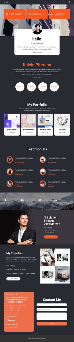 Profiles One Page Templates | Nicepage
