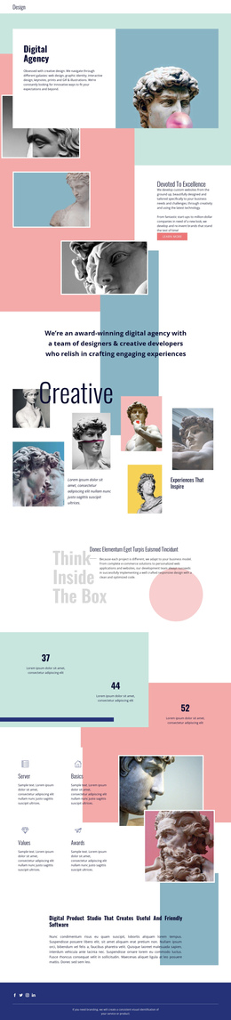 830 Art & Design One Page Templates