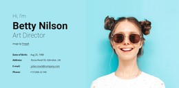 Art director profile - CSS Template by Nicepage