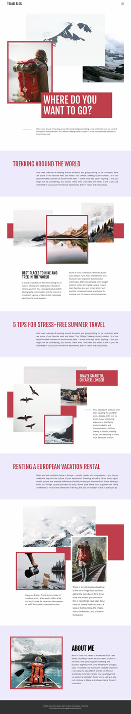 Mountain advanture travel Website Template