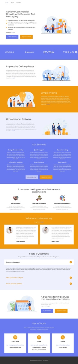 Mensagens One Page Templates | Nicepage