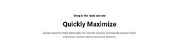 Text quickly maximize - Landing Page by Nicepage
