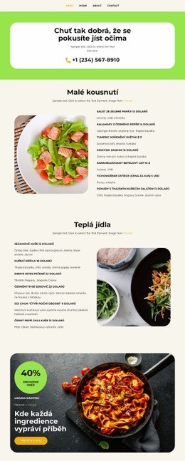 Naše menu – Šablona HTML od Nicepage