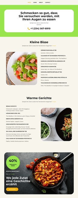 Unsere Menüs – HTML-Vorlage von Nicepage