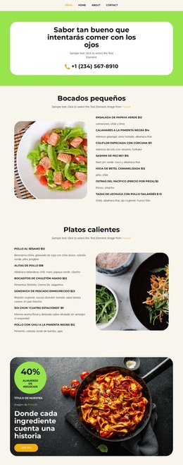 Nuestros Menús - Plantilla HTML por Nicepage