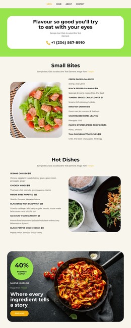 Our Menus - Website Template by Nicepage