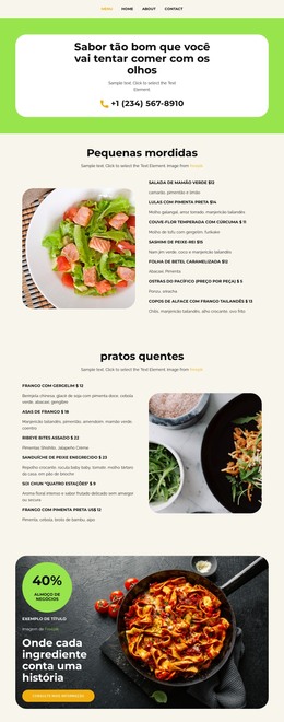 Nossos Menus - Modelo HTML por Nicepage