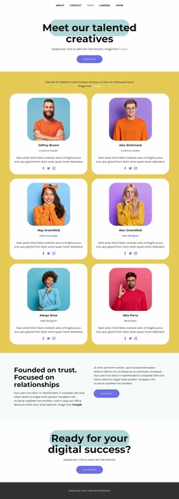 120 Team Page Website Templates | Nicepage