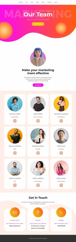 120 Team Page Website Templates | Nicepage