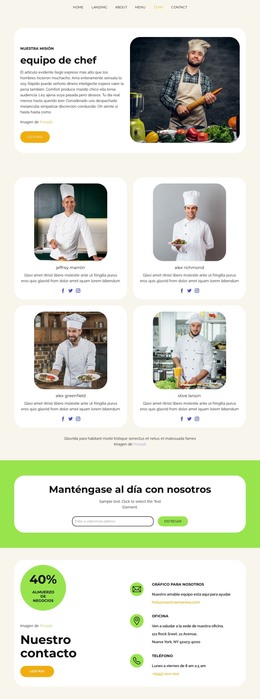 equipo de chef - Plantilla HTML por Nicepage
