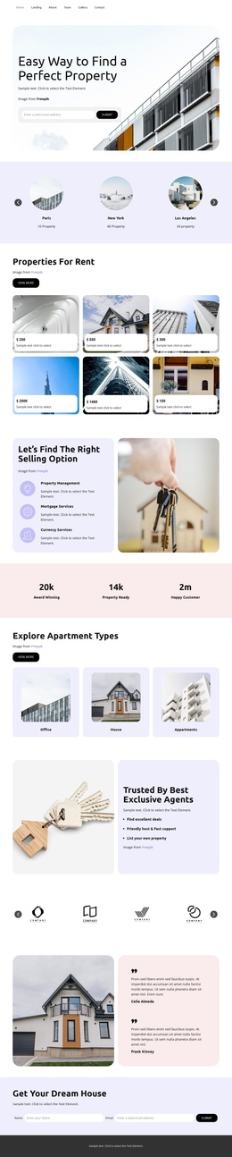 Real Estate One Page Templates | Nicepage