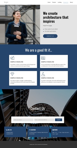 Texts in two columns - One Page Template by Nicepage