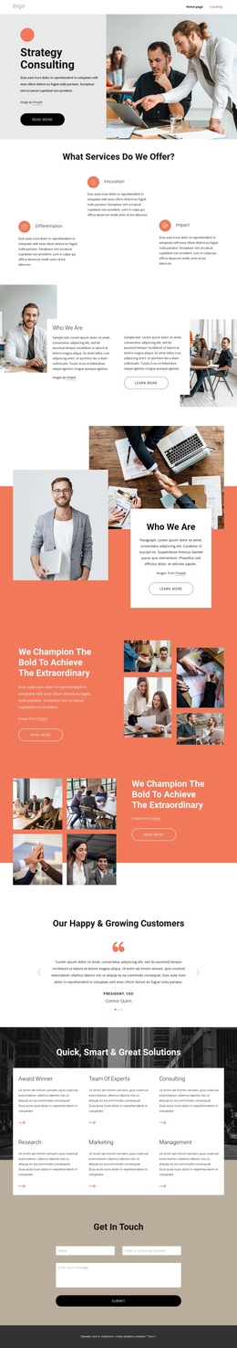Core values - One Page Template by Nicepage