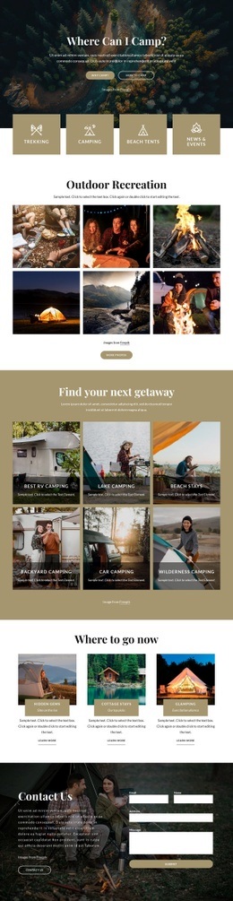Sport activities in the camp - Html Code Example by Nicepage