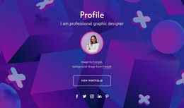 Graphic designeer profile - Template by Nicepage