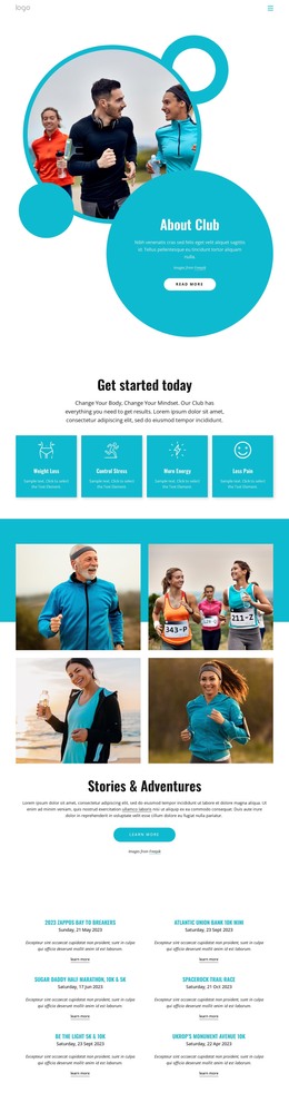 Running club activities - Website Template by Nicepage