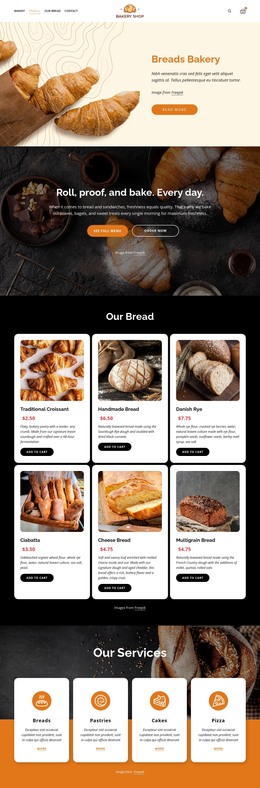 Classic baked goods - HTML Template by Nicepage