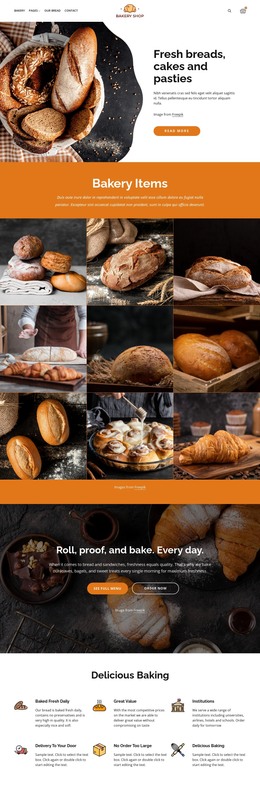 Fresh breads and cakes - Template by Nicepage