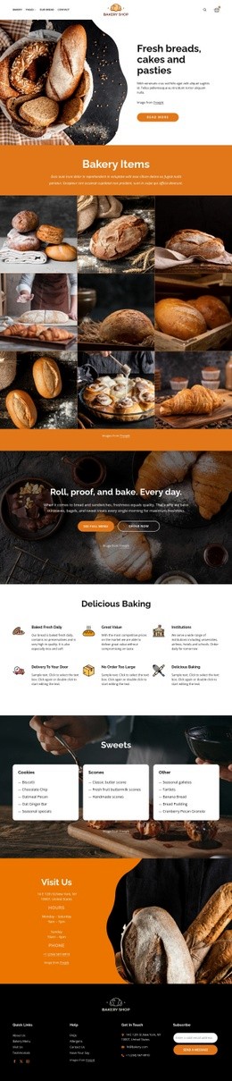 The traditional bakery Web Page Design