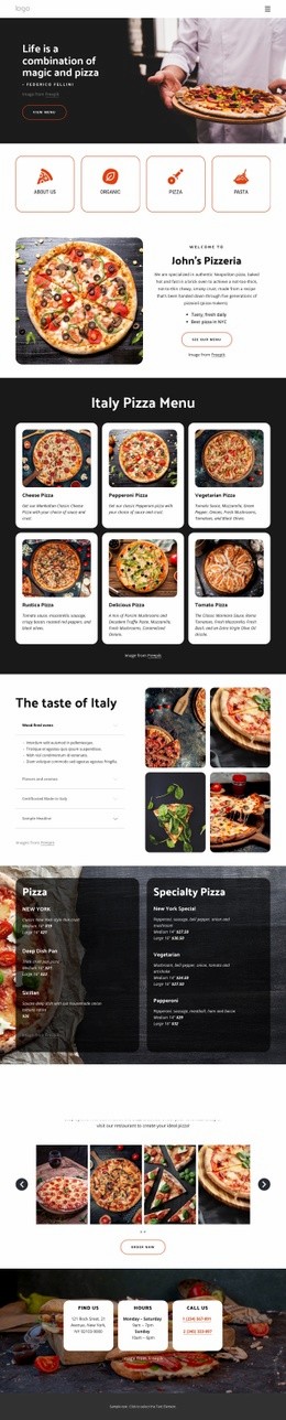 A combination of magic and pizza - Html Code Example by Nicepage