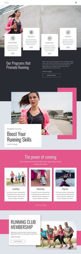 Running and walking community - HTML Template by Nicepage