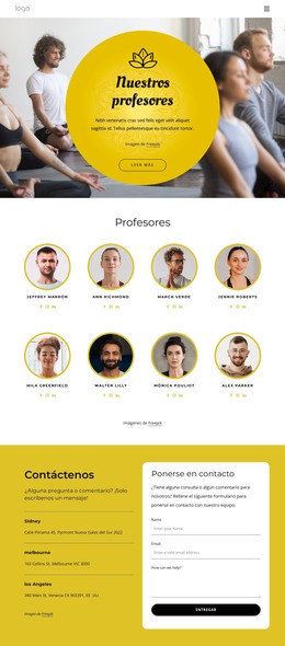 Los mejores profesores de yoga - Plantilla HTML por Nicepage
