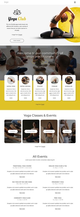 100 weekly in-studio classes - Template by Nicepage