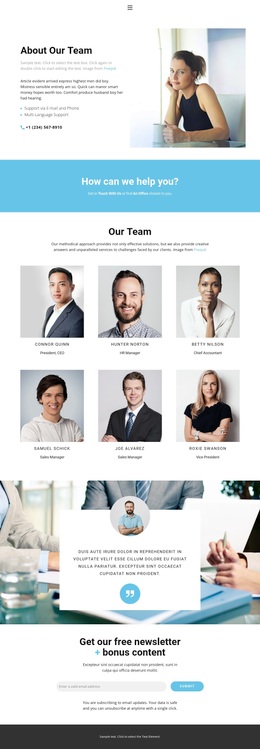120 Team Page Templates | Nicepage