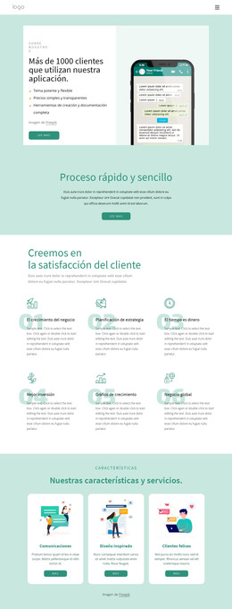 1000+ clientes que utilizan nuestra aplicación - Plantilla HTML por ...