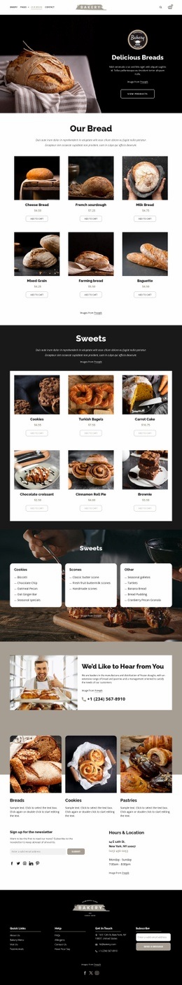 Traditional bakery Homepage Design