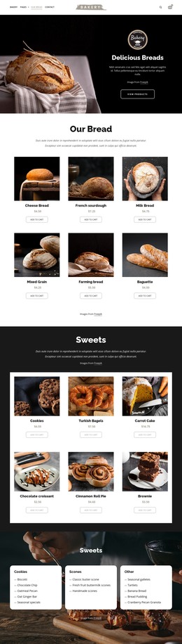 Delicious breads - Website Template by Nicepage