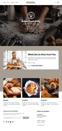 Baked fresh bread daily - Website Template by Nicepage