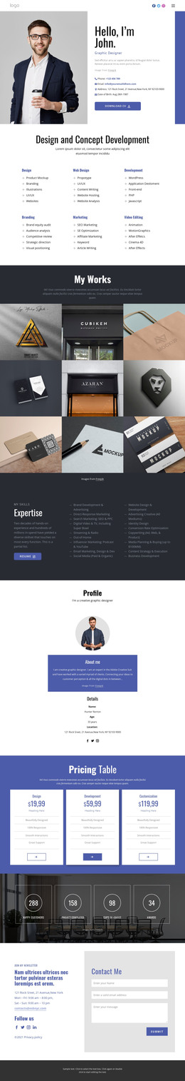 Web developer portfolio - HTML Template by Nicepage