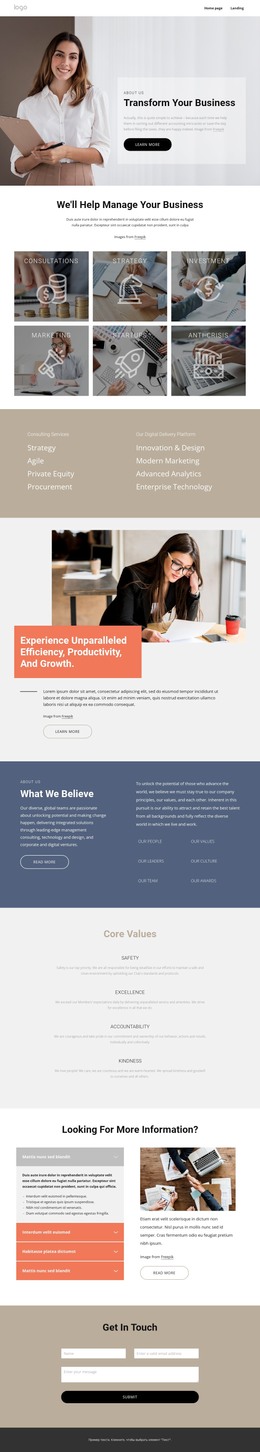 Core values - WordPress Theme by Nicepage