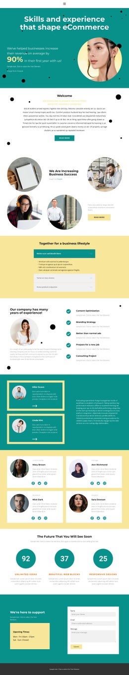 Actual team Homepage Design