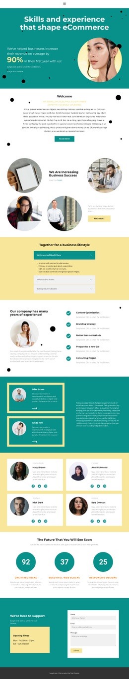 Business project structure - Html Code Example by Nicepage