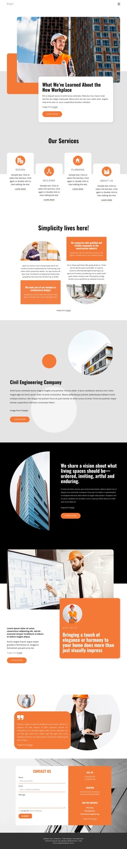 Engineering One Page Templates | Nicepage